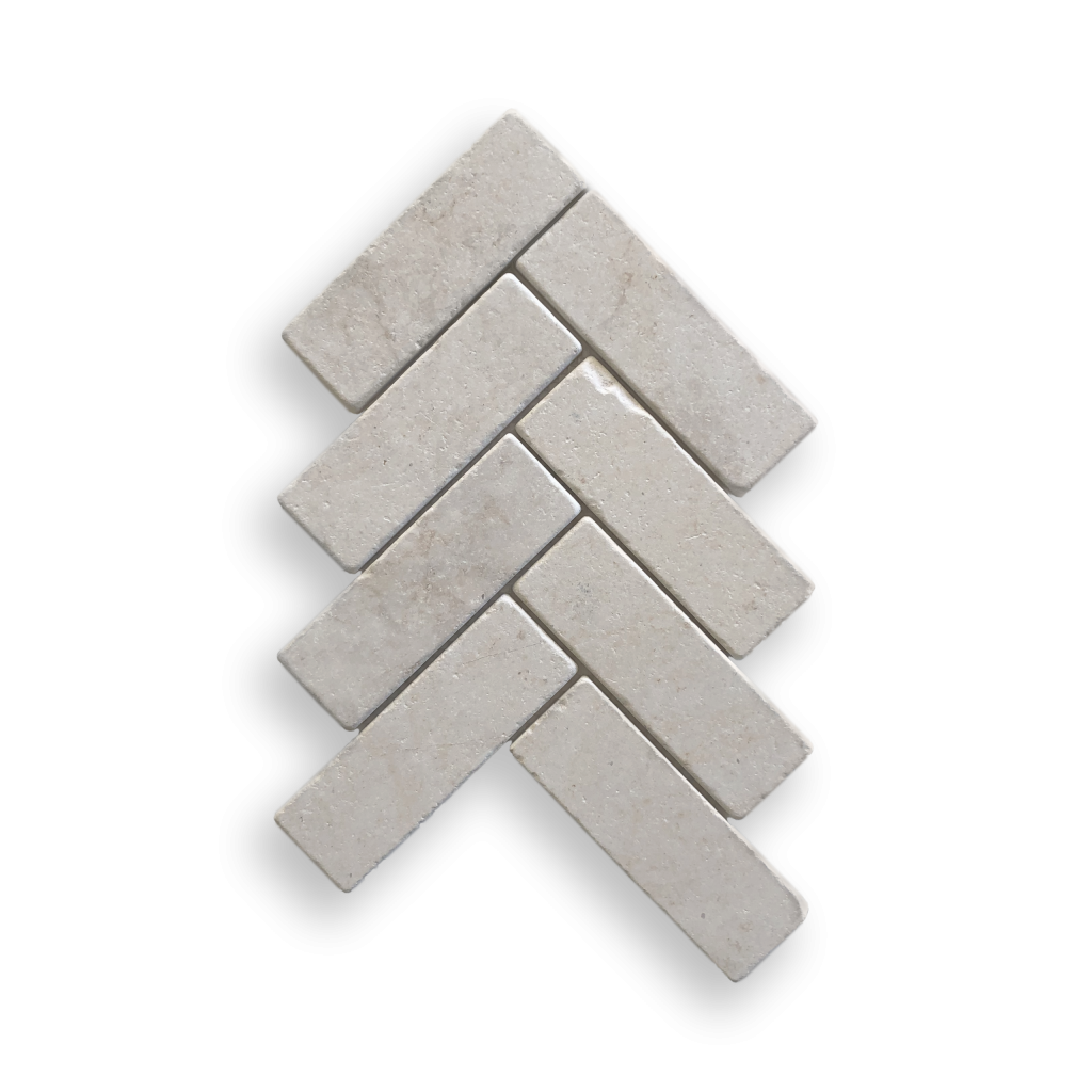 Herringbone Utica Limestone Natural Stone Mosaic